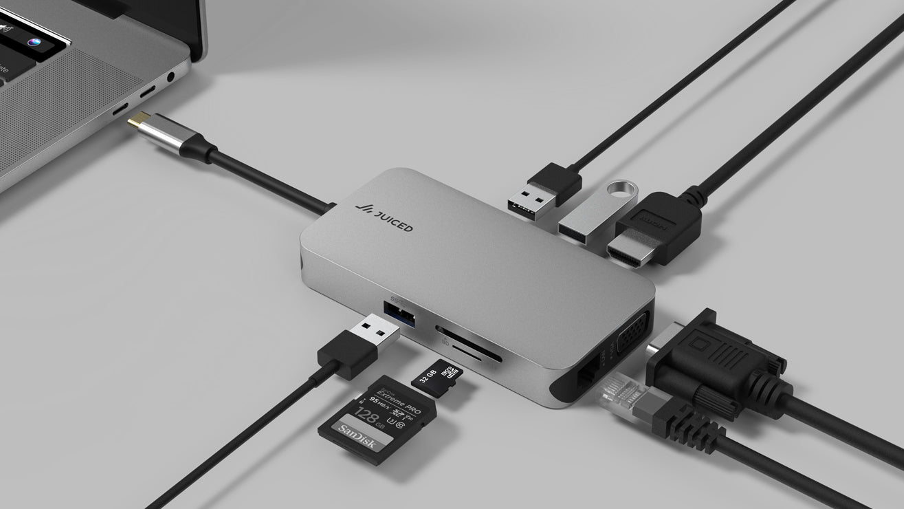 10 Port USB Adapter - DecaHUB - Mulifunction USB-C Adapter – Juiced Systems